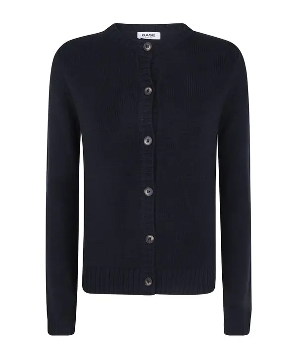 BASERANGE Long Sleeve Button Front Cardigan - Black
