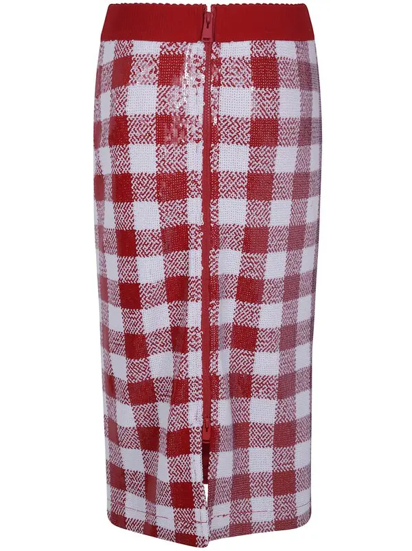 Essentiel Antwerp Plaid Midi Skirt With Sequins