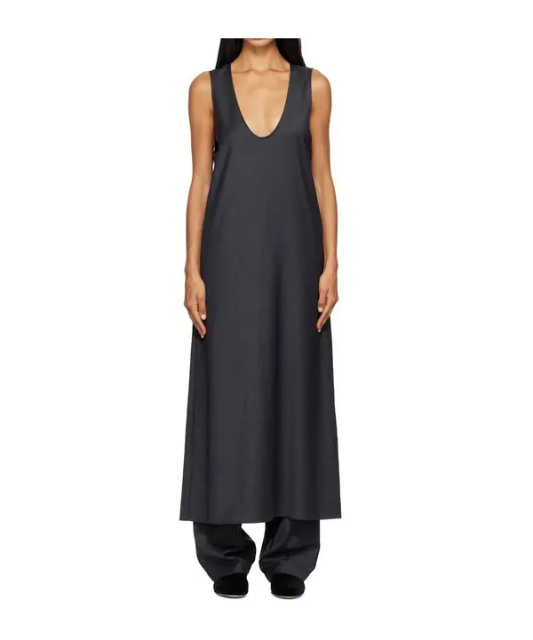 SSSTEIN Sleeveless Maxi Dress With V-neck - Charcoal