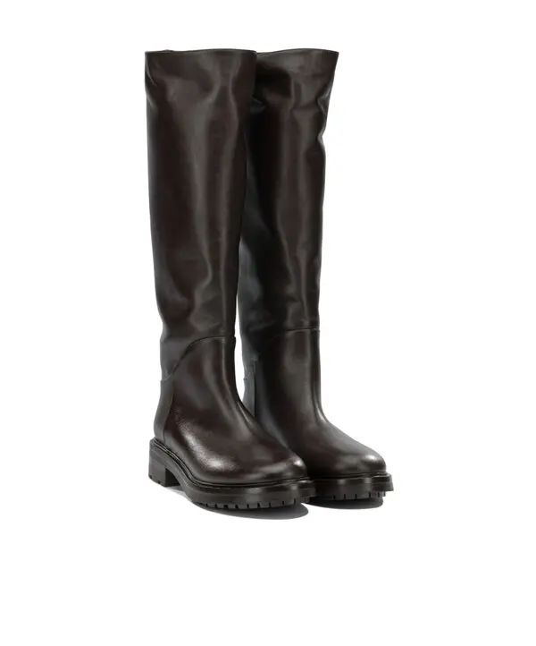 STRATEGIA Round Toe Low Block Heel Boots