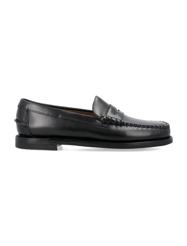 SEBAGO Smooth Brushed Grain Leather Loafers For - Nero