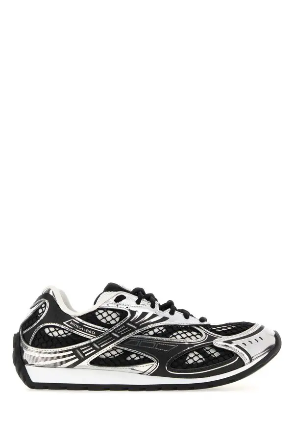 Bottega Veneta Orbit Mesh Leather Sneakers - Black