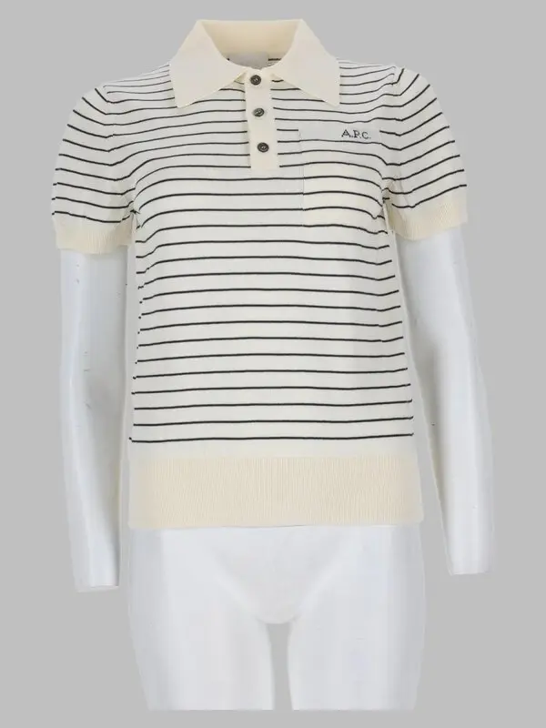 A.p.c. Striped Short Sleeve Polo Shirt - Multicolour