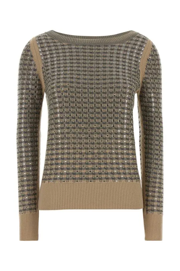 Ermanno Scervino Wool-cashmere Sweater With Metallic Fibers