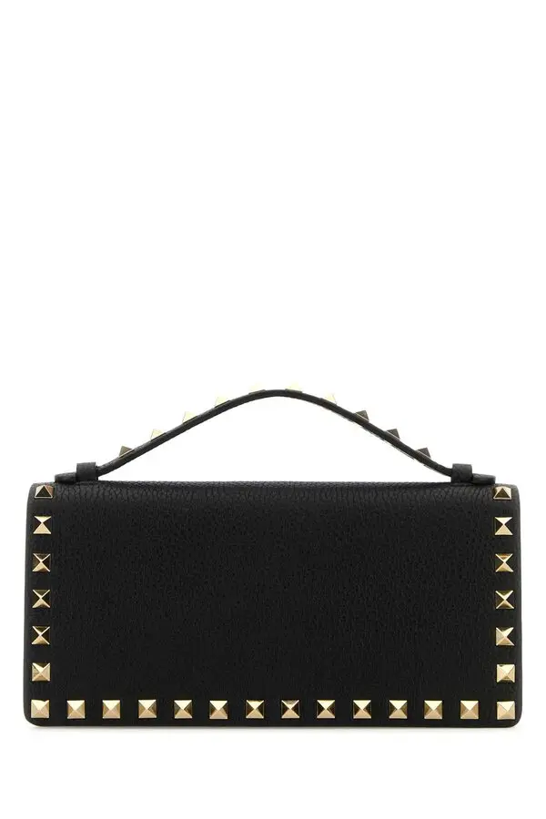 Valentino Garavani Leather Rockstud Handbag 21 Cm X 12 Cm X 6 Cm