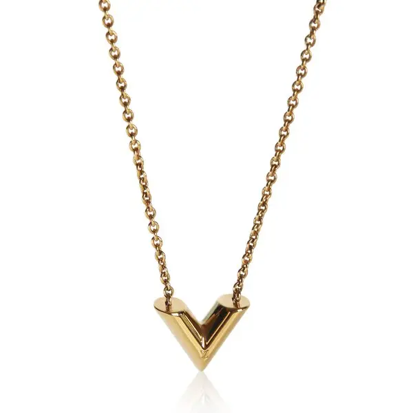 LOUIS VUITTON Essential V Gold-plated Necklace - Gold_plated