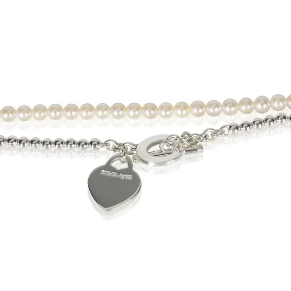 Tiffany & Co. Sterling Silver Pearl And Diamond Wrap Necklace