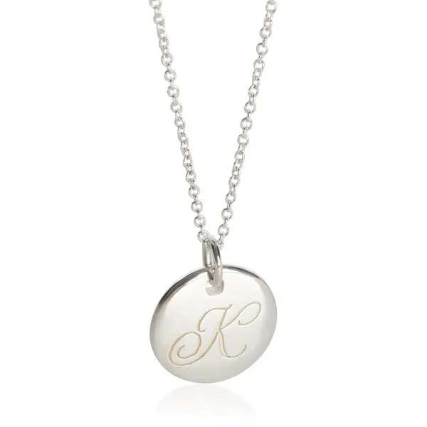 Tiffany & Co. Sterling Silver "k" Initial Pendant Necklace