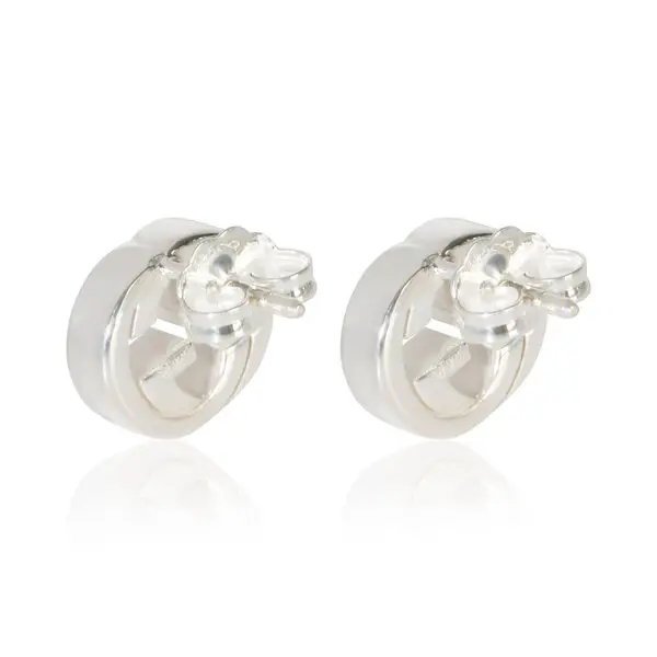 Gucci Sterling Silver Interlocking G Stud Earrings