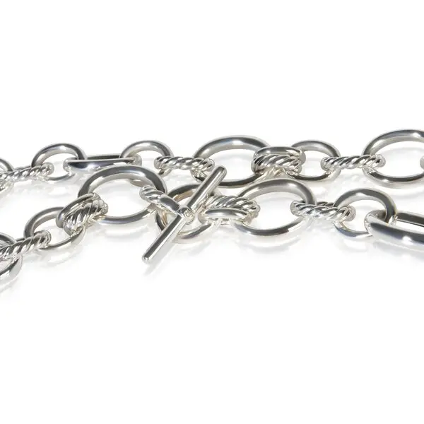 David Yurman Sterling Silver Diamond Mercer Chain Necklace