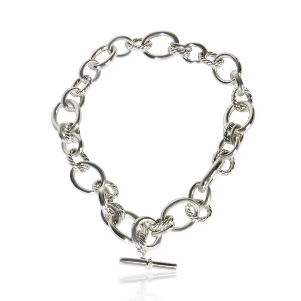 David Yurman Sterling Silver Diamond Mercer Chain Necklace