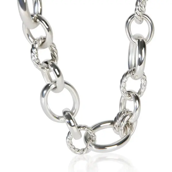 David Yurman Sterling Silver Diamond Mercer Chain Necklace - Sterling_silver