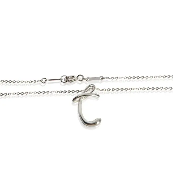 Tiffany & Co. Sterling Silver Elsa Peretti Initial T Pendant Necklace