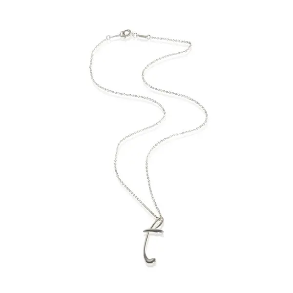 Tiffany & Co. Sterling Silver Elsa Peretti Initial T Pendant Necklace