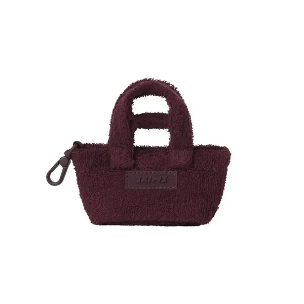 SKIMS Terry Micro Tote Keychain - Currant