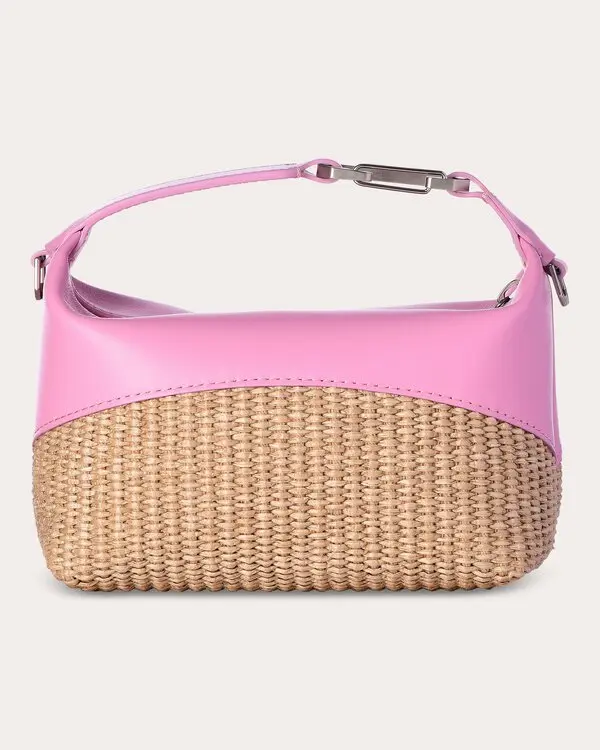 EERA Raffia & Leather Moon Bag