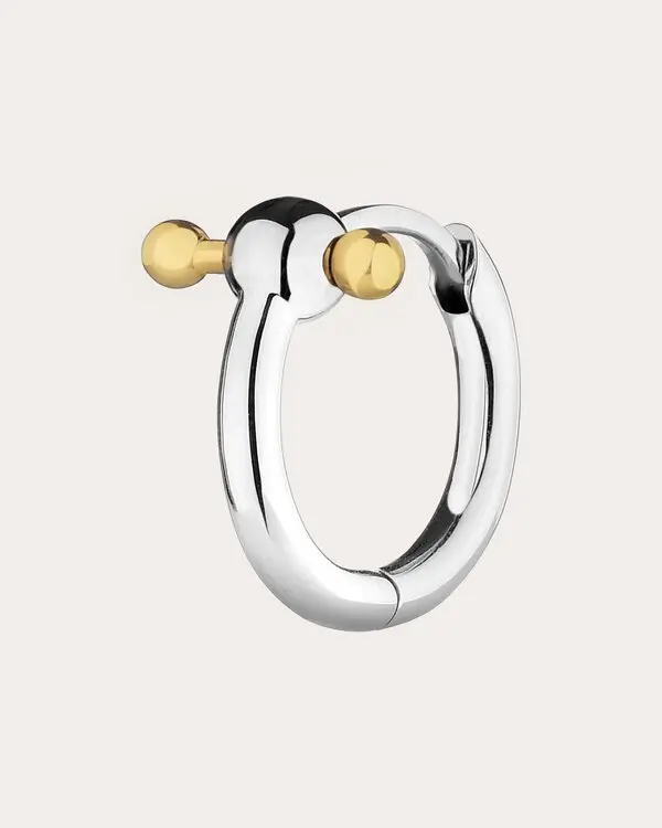 EERA Two-tone Mini Barbell Hoop Earring