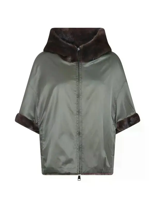 BETTA CORRADI Textured-trim Zip-up Jacket