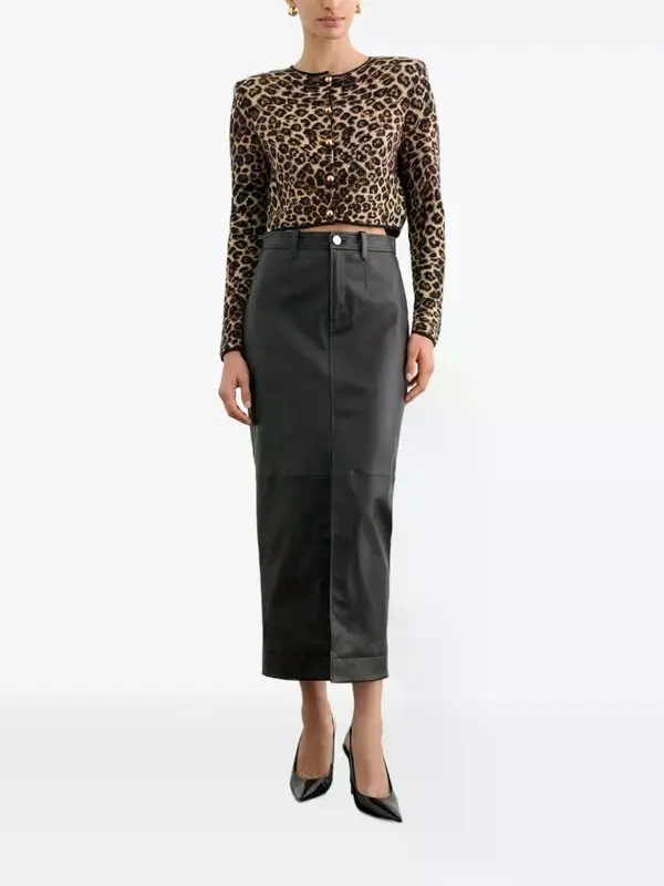 TOCCIN Indira Leopard-print Cropped Cardigan