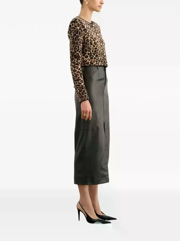 TOCCIN Indira Leopard-print Cropped Cardigan