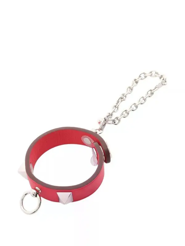 Hermès Calf-leather Glove Holder With Stud Embellishments - Red