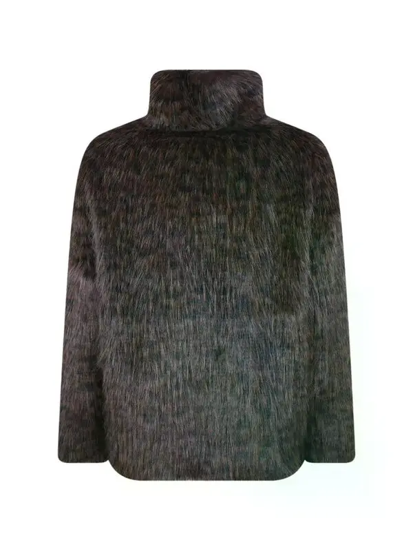 BETTA CORRADI Leopard-print Faux Fur High Neck Jacket