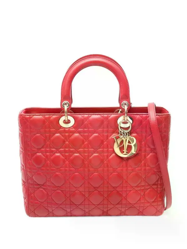 Dior 2000s Large Lady Tote Bag - Red