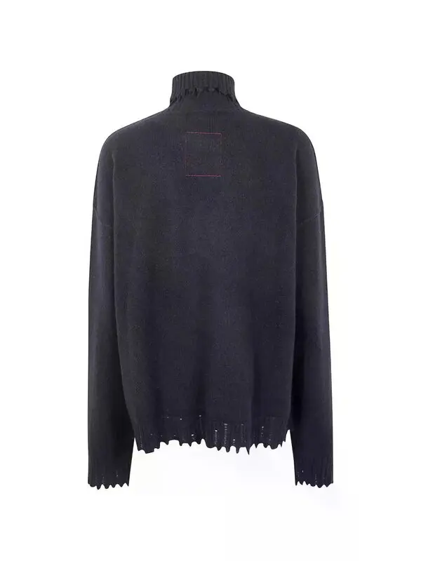 UMA WANG Distressed Effect Roll Neck Knit