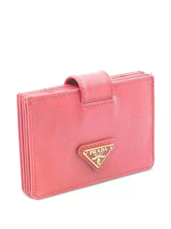 Prada 2000s Triangle-logo Card Case - Pink