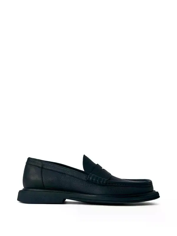 REFERENC Pebbled Leather Penny Loafers