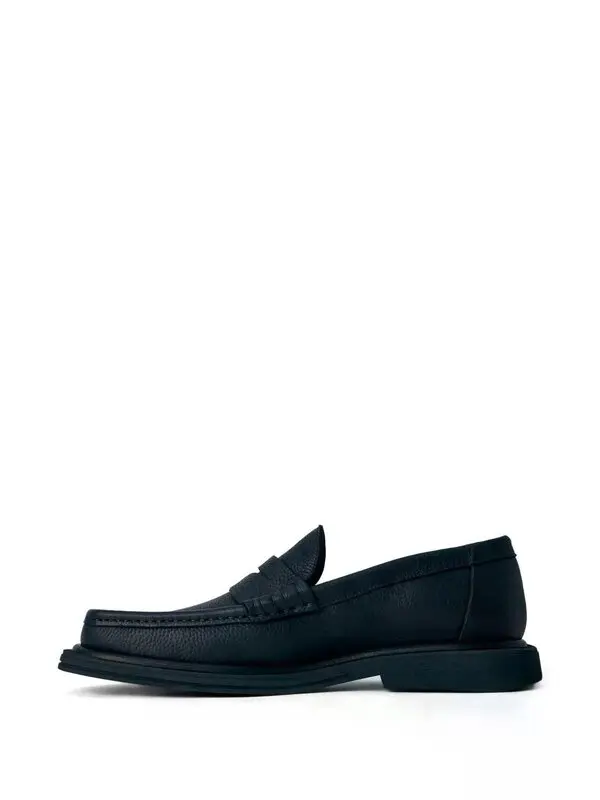 REFERENC Pebbled Leather Penny Loafers