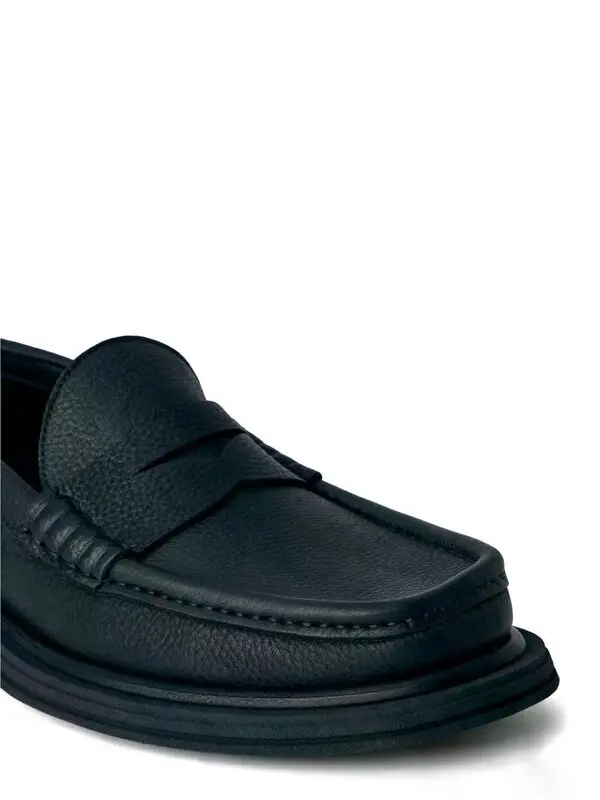 REFERENC Pebbled Leather Penny Loafers