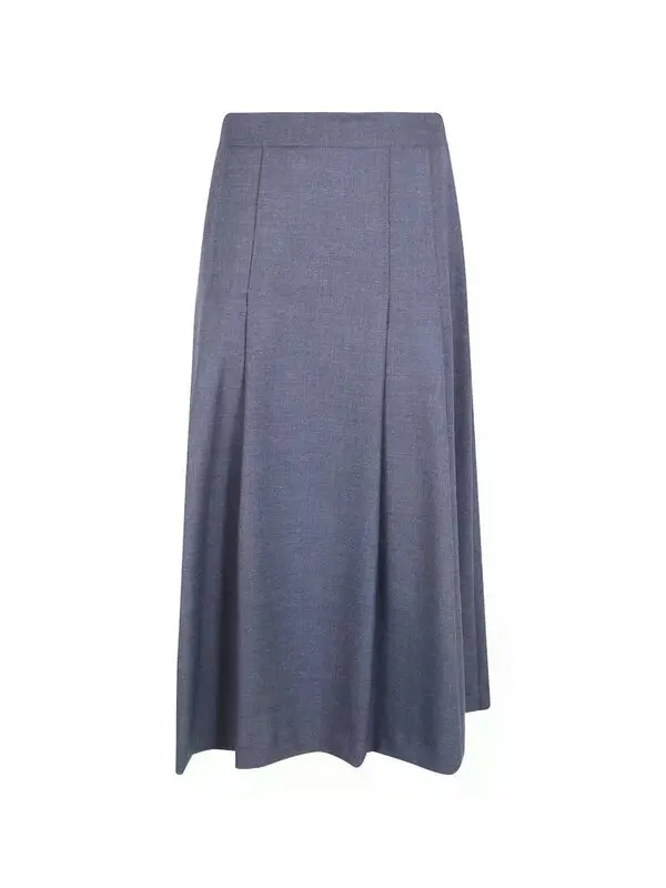 Antonelli Firenze Pleated Wool Midi Skirt