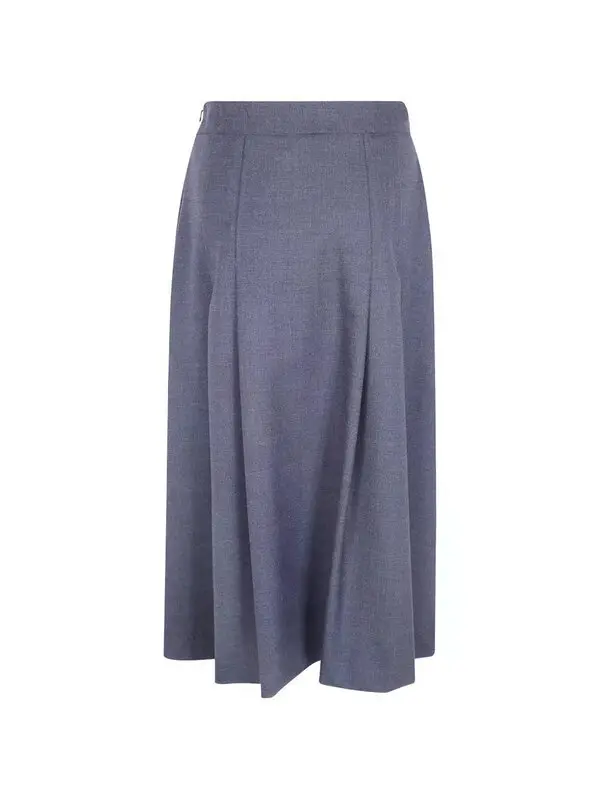 Antonelli Firenze Pleated Wool Midi Skirt