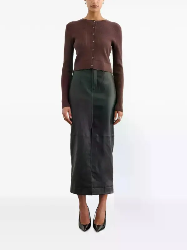 TOCCIN Zoe Ribbed-knit Cropped Cardigan