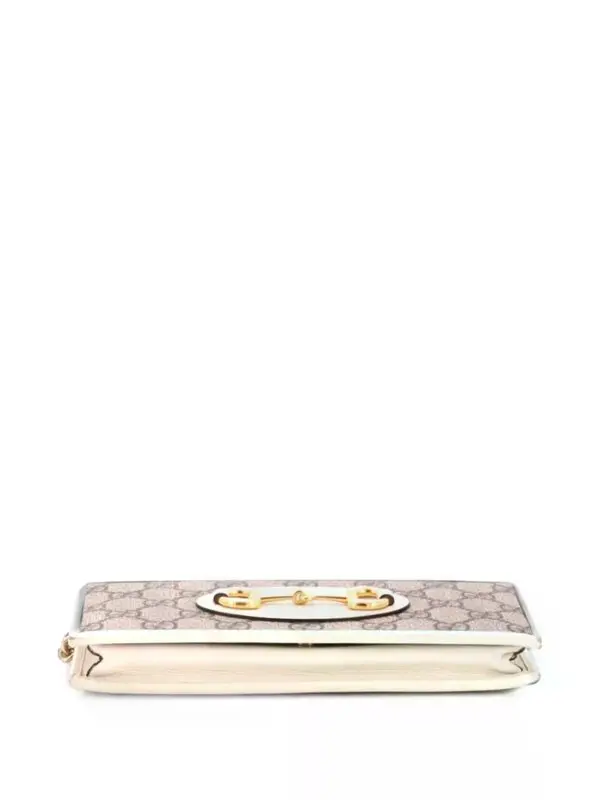 Gucci Horsebit 1955 Chain Wallet Gg Coated Canvas Crossbody Bag - Brown