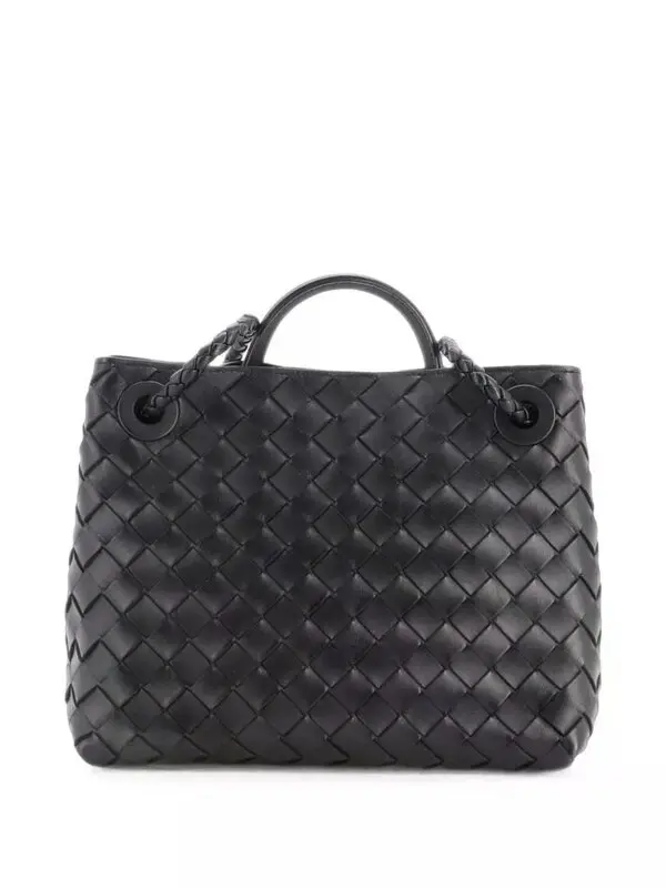 Bottega Veneta Intrecciato Nappa Andiamo Small Satchel - Black