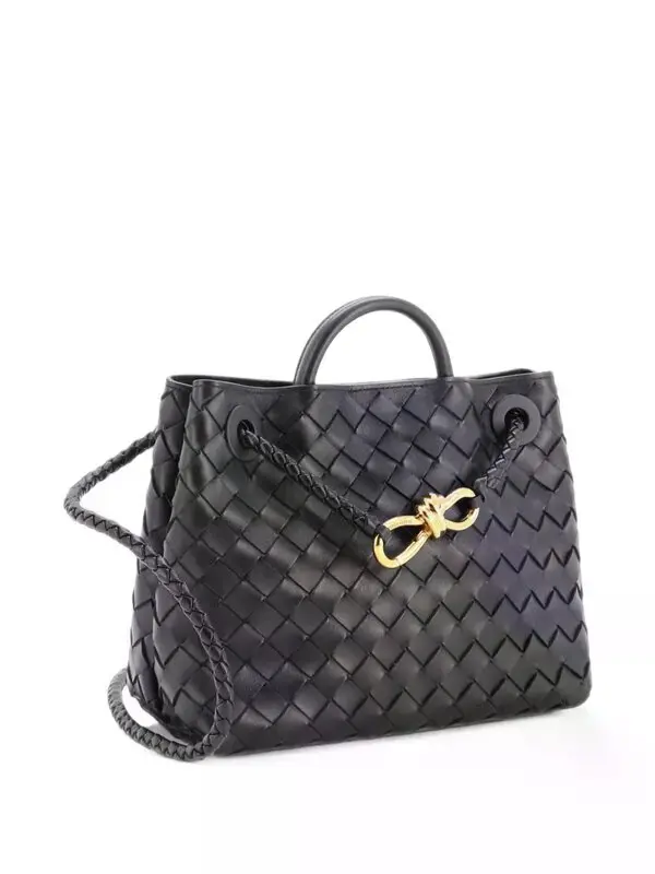 Bottega Veneta Intrecciato Nappa Andiamo Small Satchel - Black
