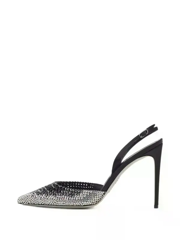 Rene Caovilla Jackie Crystal-embellished Slingback Pumps