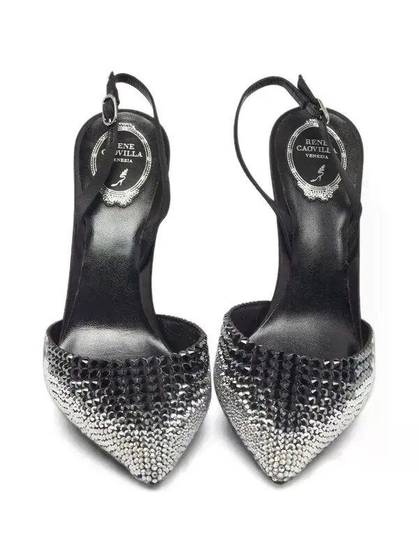 Rene Caovilla Jackie Crystal-embellished Slingback Pumps