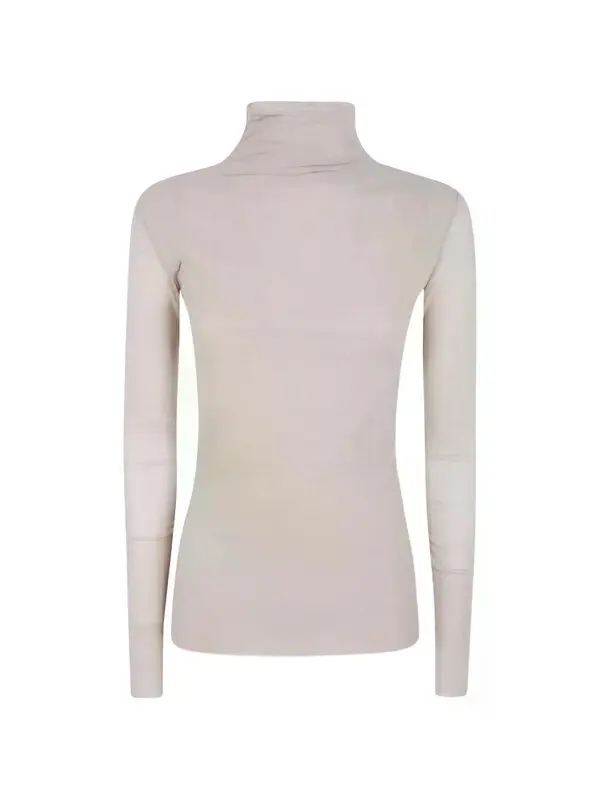 D.exterior Sheer High-neck Top