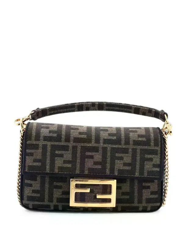 Fendi Baguette Nm Bag Zucca Canvas Mini Crossbody Bag - Brown