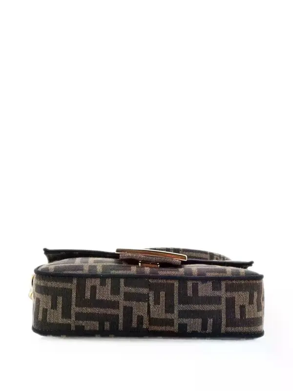 Fendi Zucca Canvas Mini Baguette Cross Body Bag