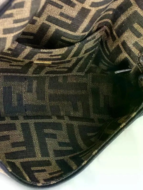 Fendi Zucca Canvas Mini Baguette Cross Body Bag