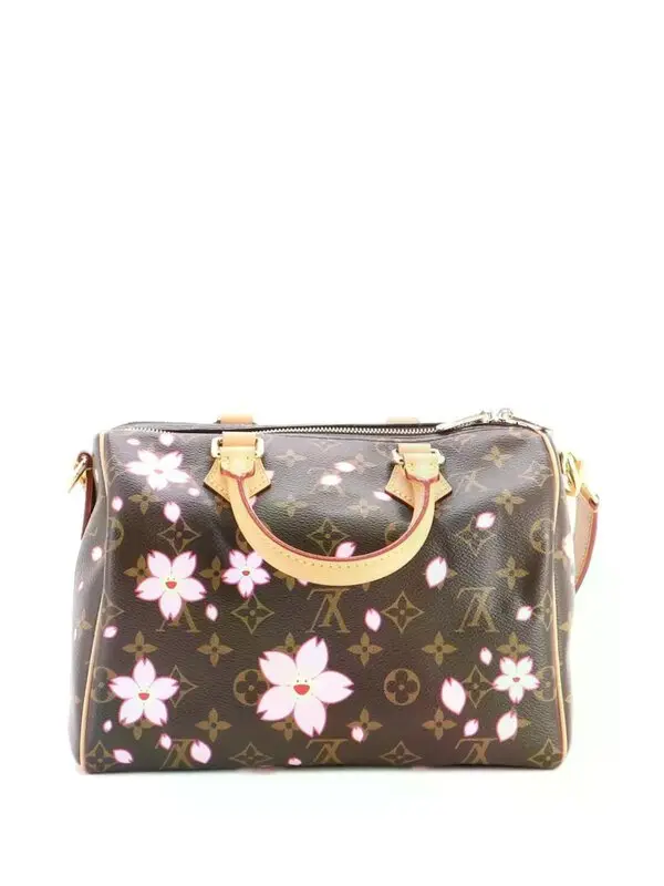 LOUIS VUITTON X Takashi Murakami Limited Edition Cherry Blossom Monogram Speedy 25 Satchel - Brown