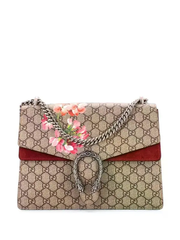 Gucci Dionysus Bag Blooms Print Gg Coated Canvas Medium Shoulder Bag - Brown
