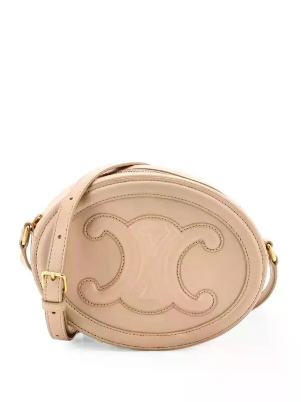 Celine Triomphe Oval Leather Crossbody Bag