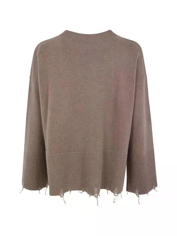Laboratorio Capri Distressed Effect Ribbed Trim Sweater