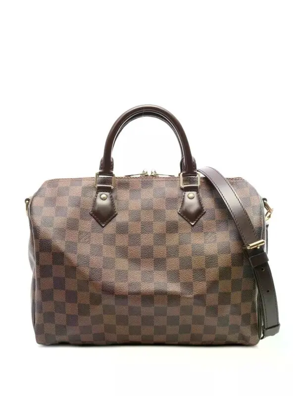 LOUIS VUITTON 2015 30 Speedy Bandouliere Damier Ebene Tote Bag - Brown