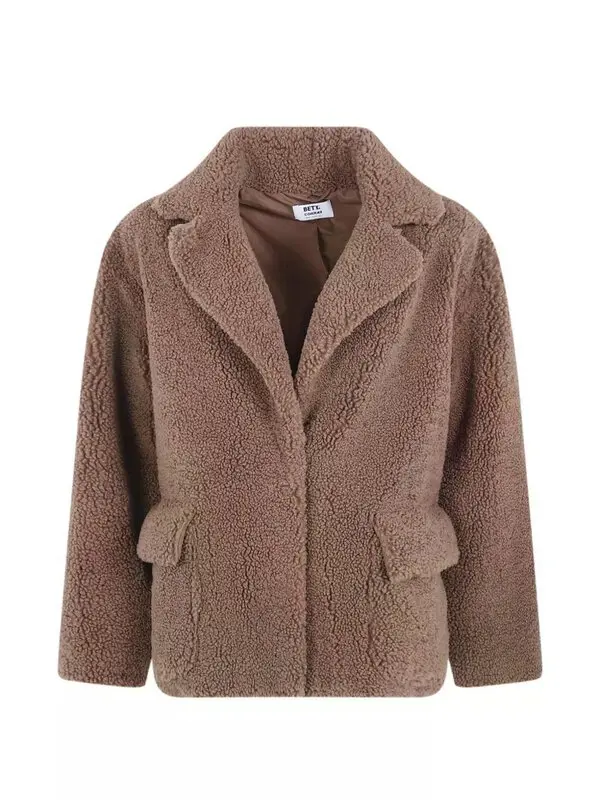 BETTA CORRADI Teddy Texture Notched Lapels Coat